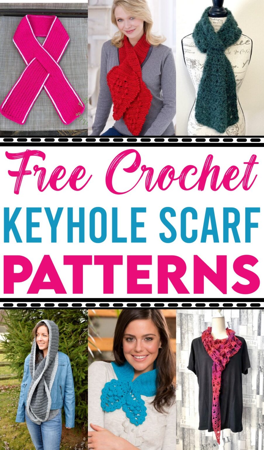 14 Free Crochet Keyhole Scarf Patterns
