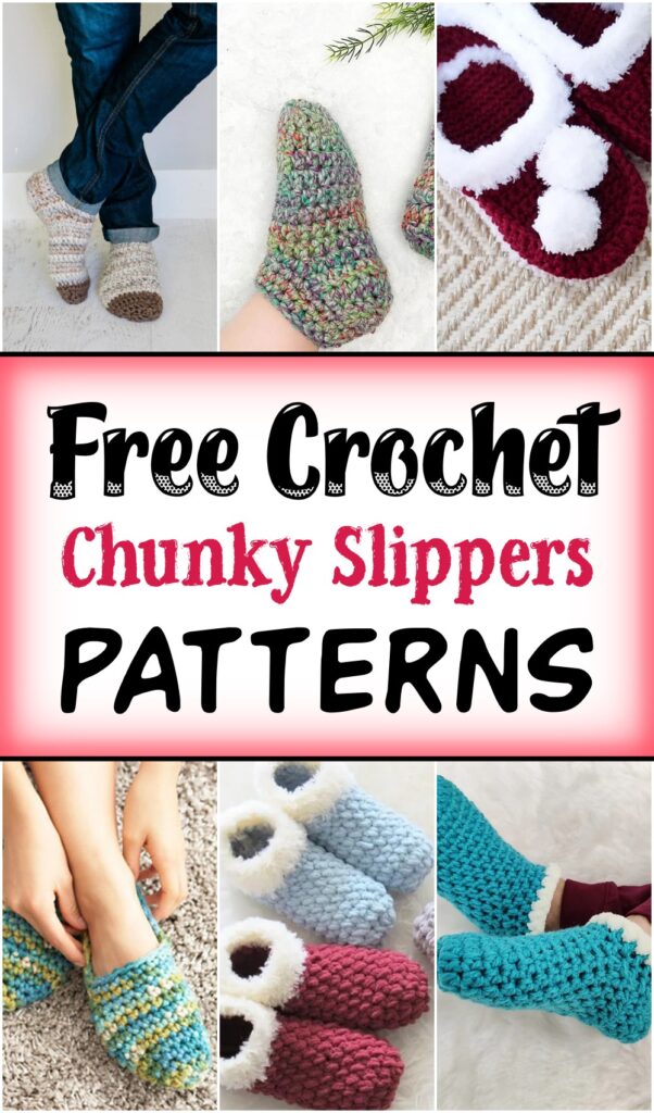 20 Cute Free Crochet Chunky Slippers Patterns