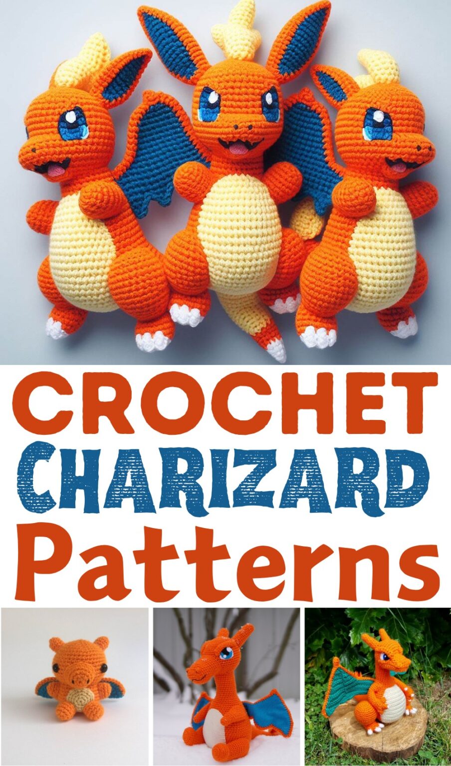 9 Free Crochet Charizard Patterns For Kids Amigurumi!