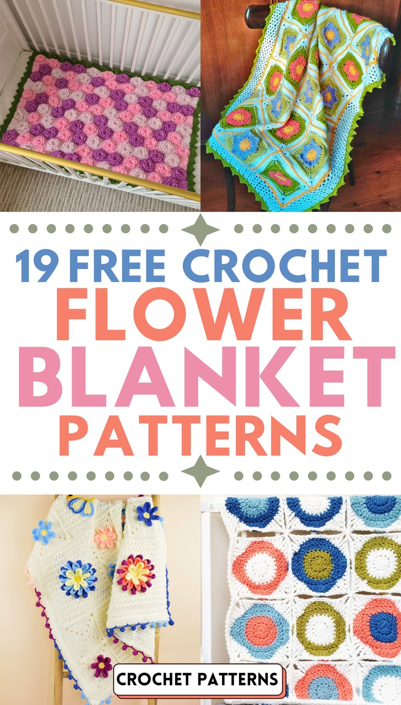 19 Free Crochet Flower Blanket Patterns