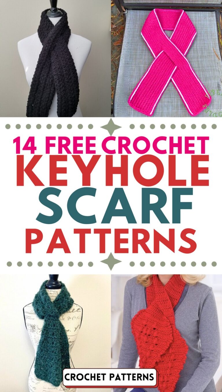 14 Free Crochet Keyhole Scarf Patterns