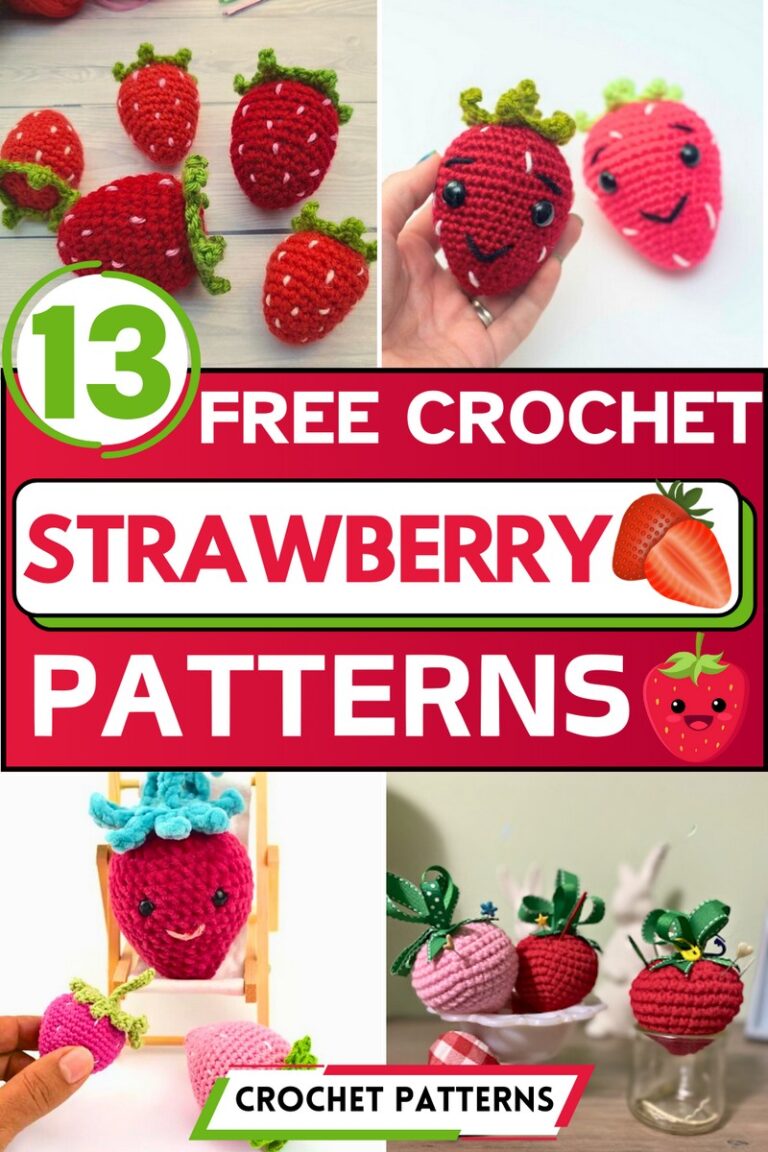 13 Free Crochet Strawberry Patterns For Kids That Love Fruits