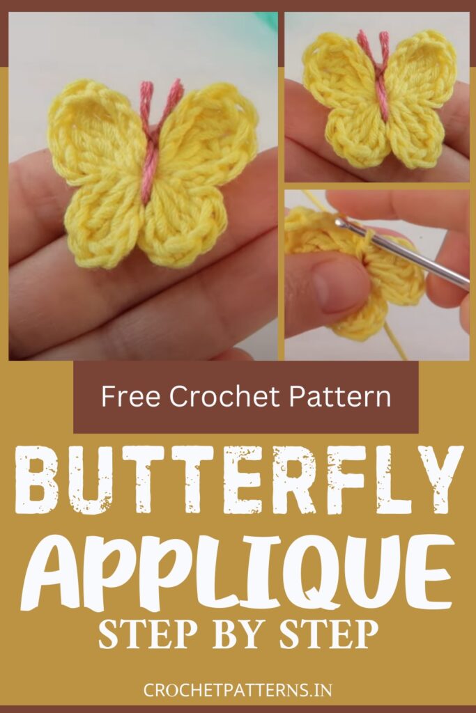 Crochet A Butterfly Applique In 5 Minutes (Easiest Tutorial)