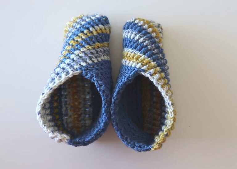 Easy Crochet One Piece Slippers Tutorial