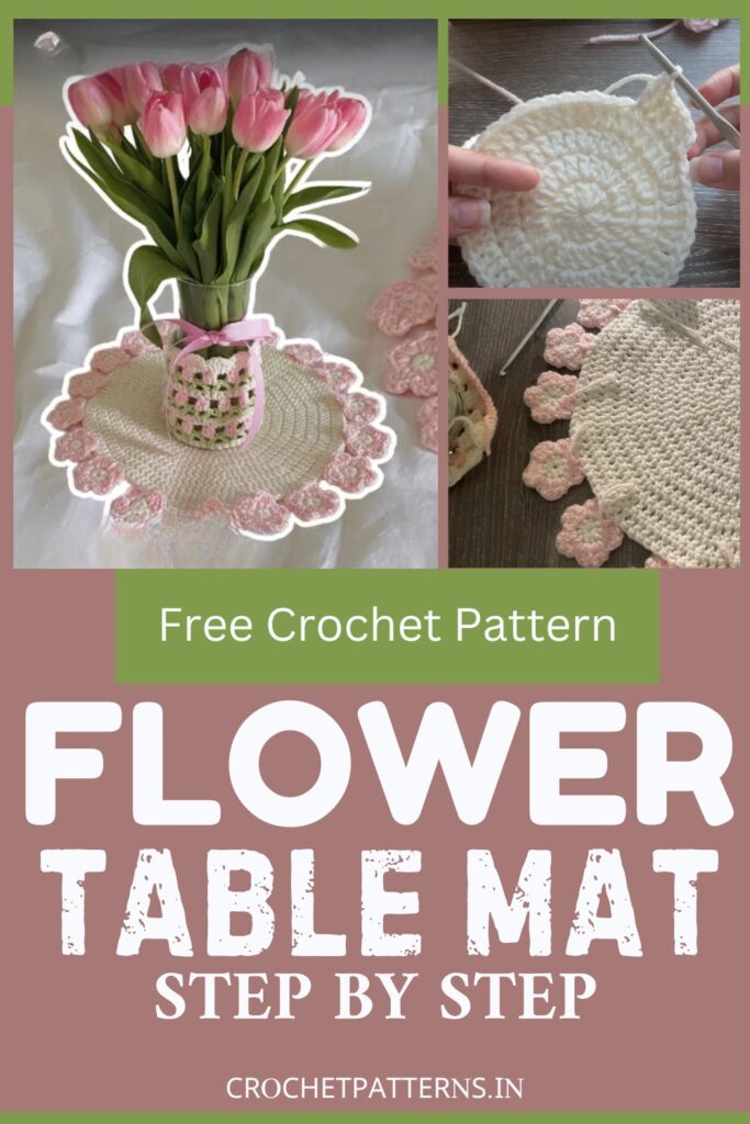 Crochet Flower Table Mat For Delightful Spring Brunch