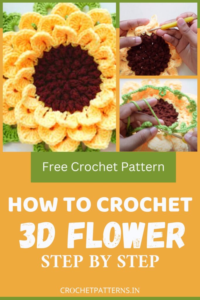 How To Crochet A Charming Simple 3D Sunflower