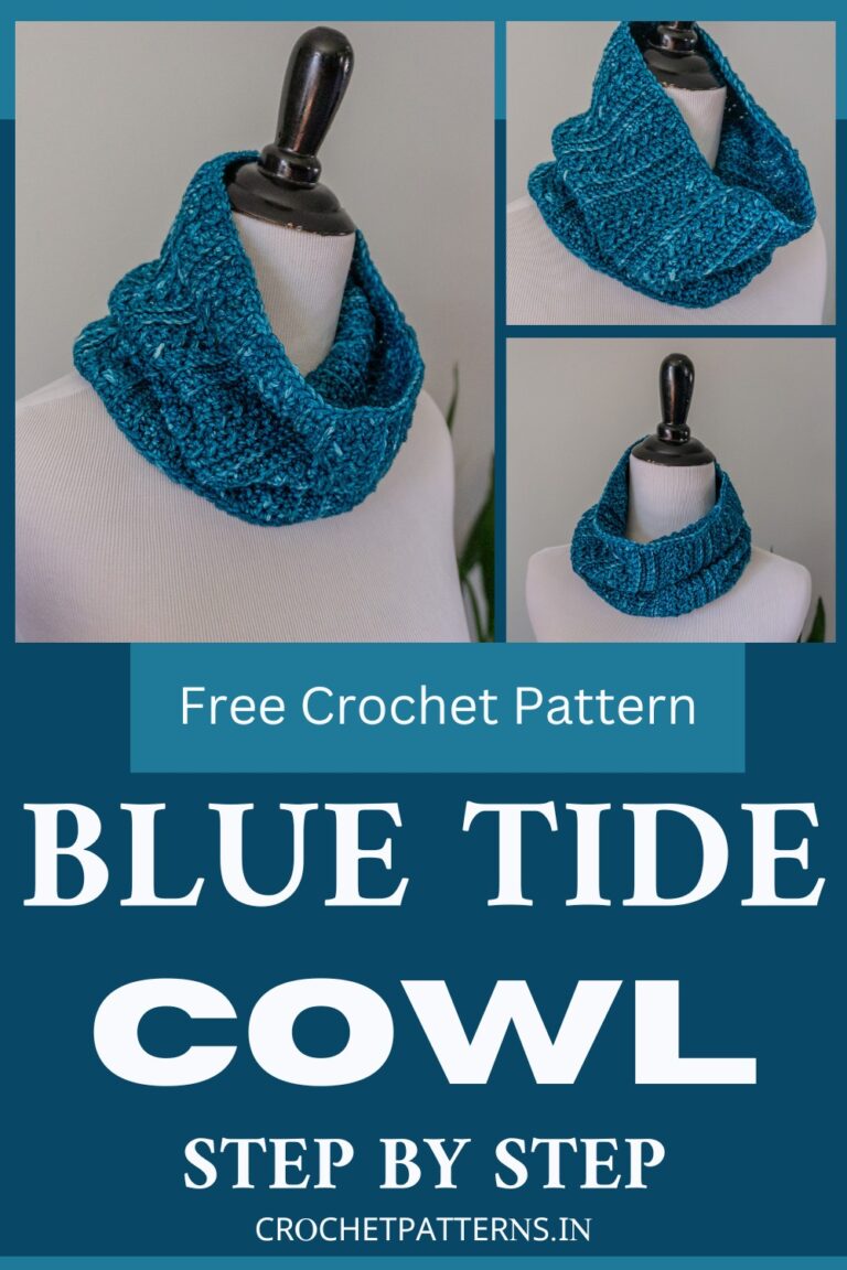 Easy Crochet Blue Tide Cowl Pattern For Free