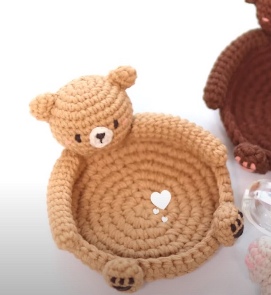 Crochet Bear Tea Coaster Free Pattern