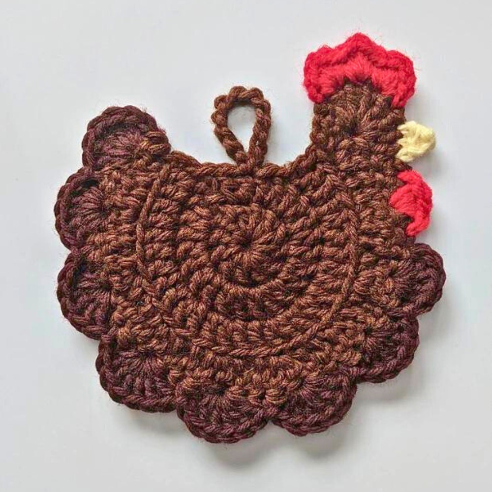 4 Cute Crochet Chicken Coaster Patterns