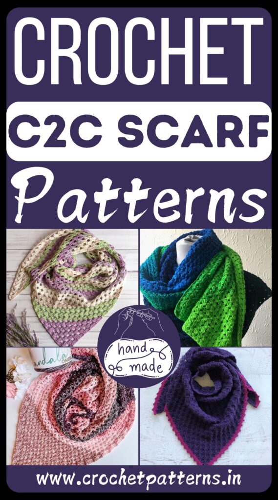 Adorable Crochet C2C Scarf Patterns In Different Colors