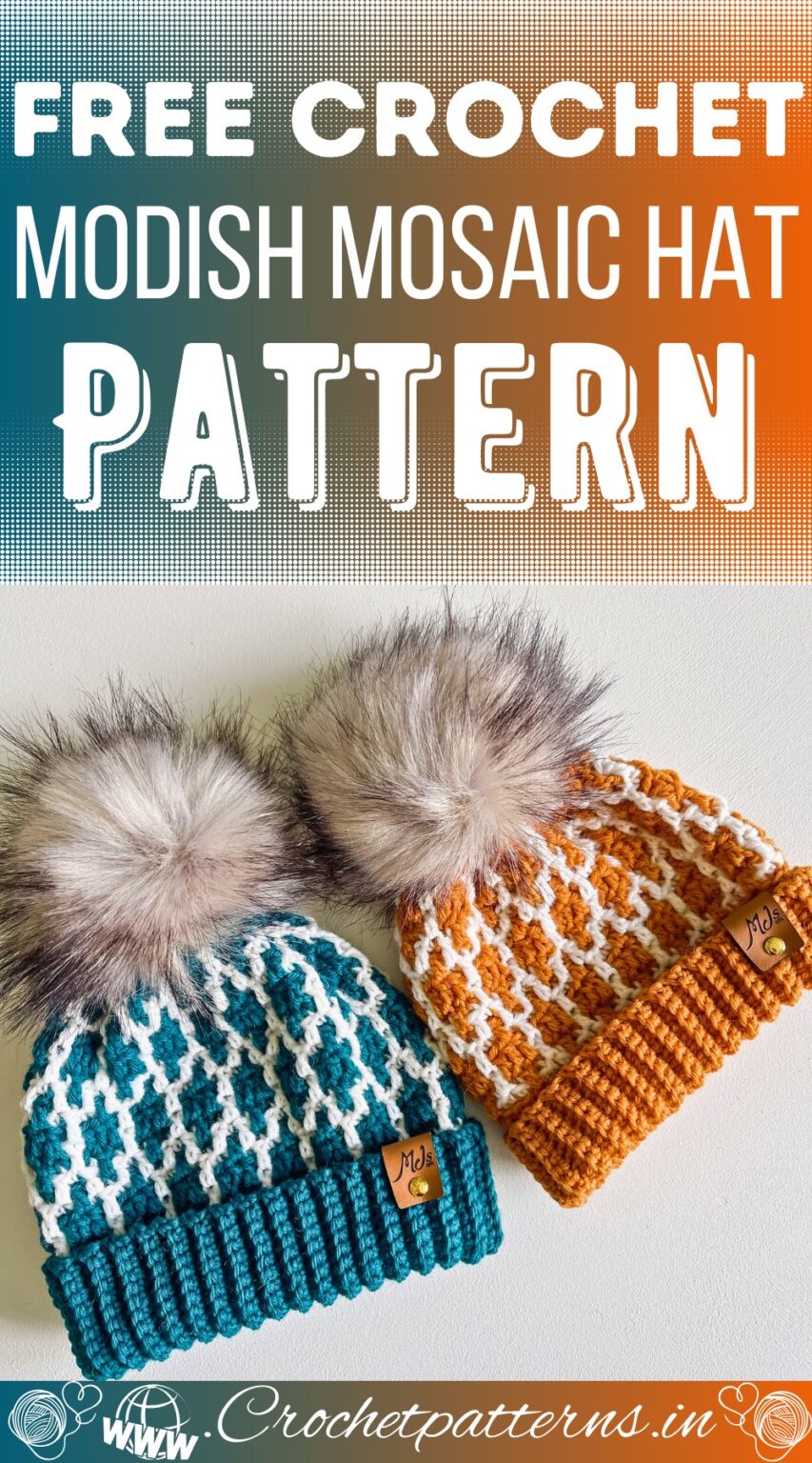 6 Cozy Colorful Crochet Mosaic Hat Patterns
