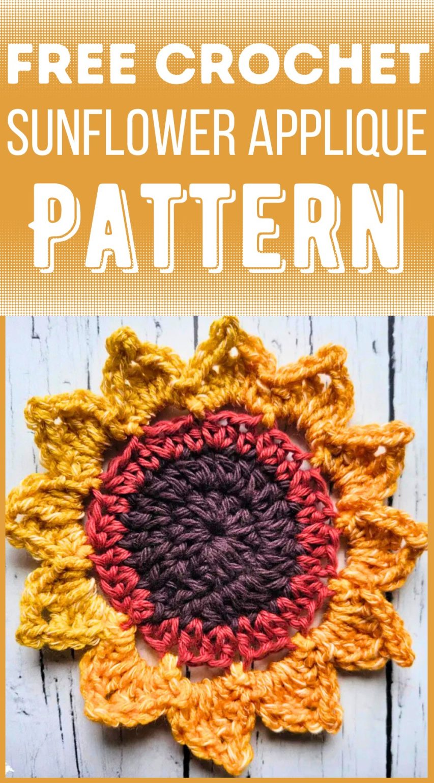 6 Adorable Crochet Sunflower Appliques Patterns