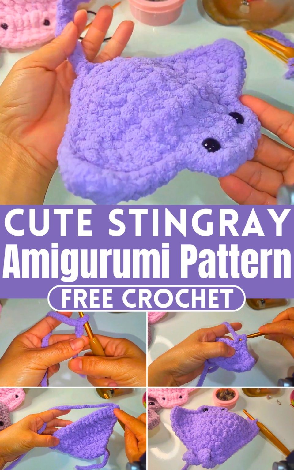 Adorable & Softer Crochet Stingray Amigurumi Pattern