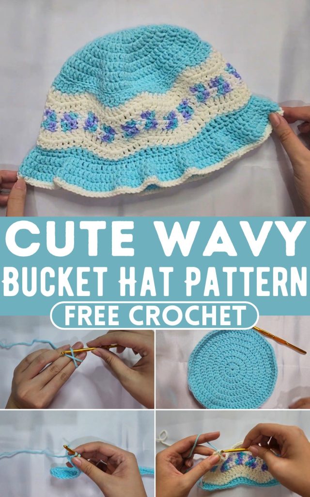 Cute Crochet Wavy Bucket Hat Pattern In Softer Colors