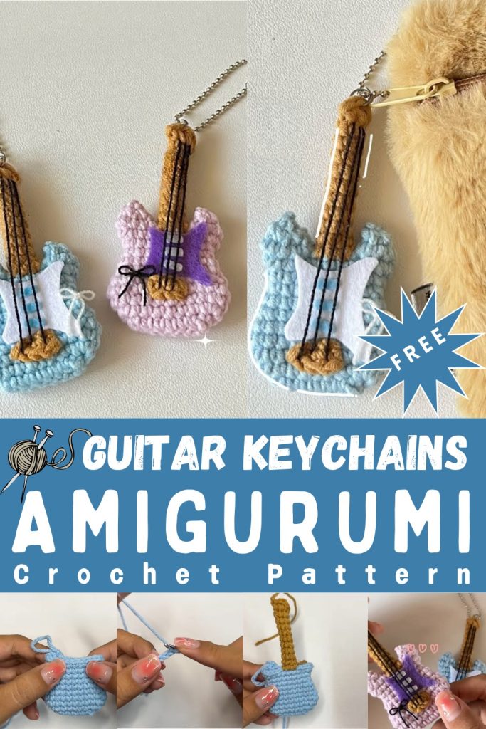 Crochet Guitar Keychains Pattern Step By Step