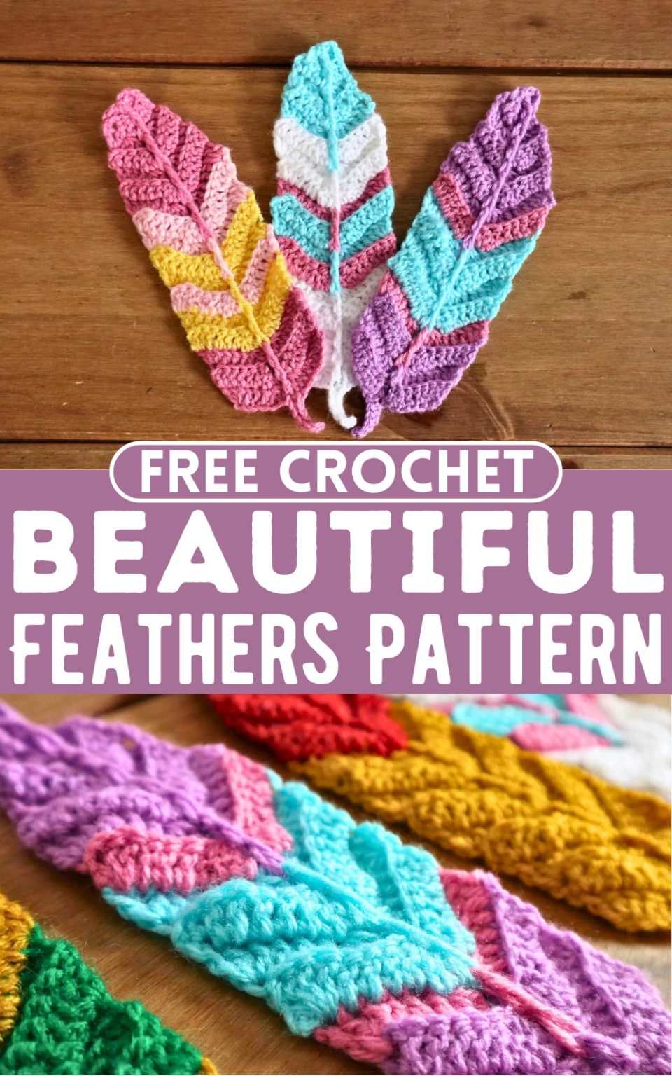 Crochet Feather Applique Patterns For Spring Projects