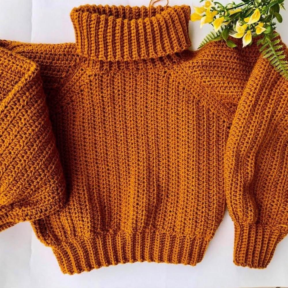 Cozy & Comfy Crochet Turtleneck Sweater Pattern