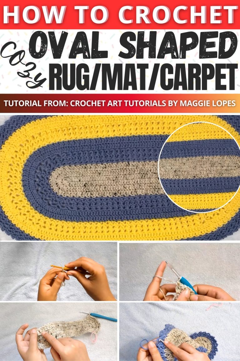 Oval shaped Crochet Rug/Mat/Carpet Pattern