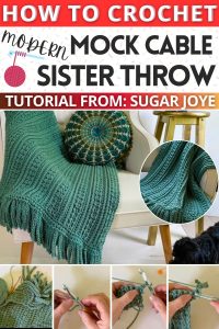 Crochet Mock Cable Modern Throw / Lapghan Pattern