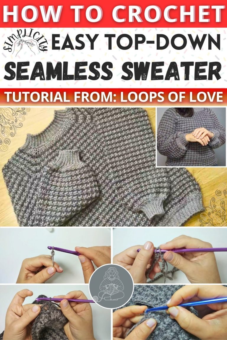 Crochet Sweater Pattern (Snug Cuffs, Round Neckline & Thick Texture)