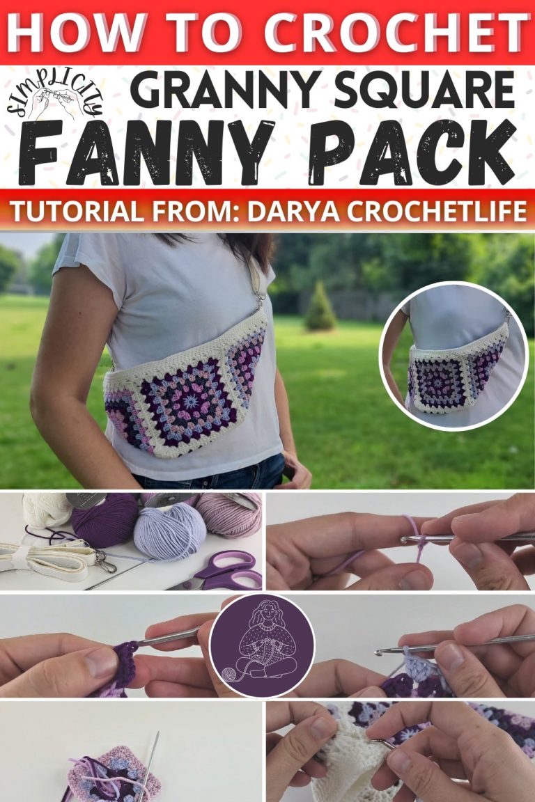 Stylishly Spacious Crochet Granny Square Fanny Pack Pattern