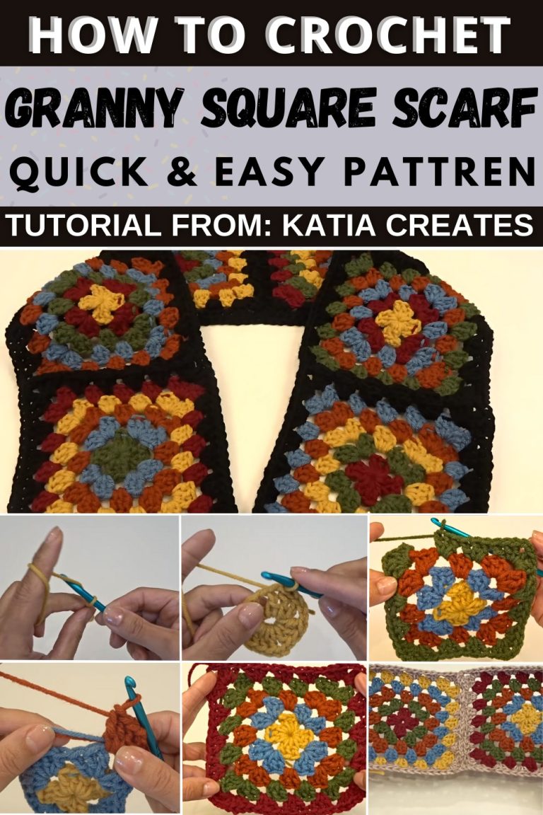 Free Crochet Cozy Granny Square Scarf Pattern