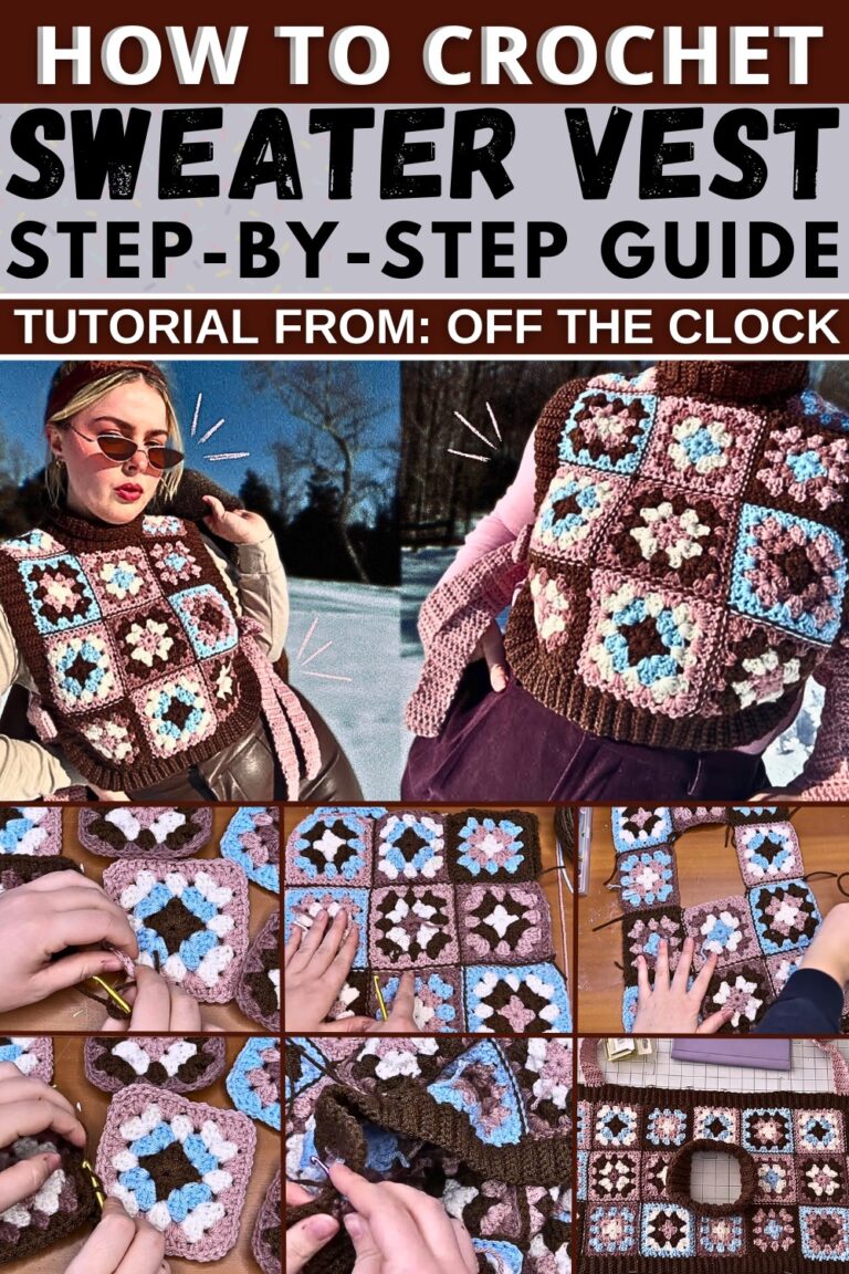 How to Make a Trendy Granny Square Sweater Vest- Free Crochet Pattern