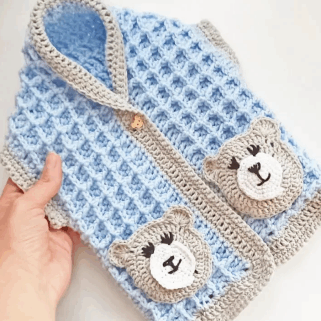 Elegant Crochet Waffle Stitch Baby Vest for Little Ones