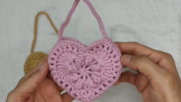 Cute & Useful Crochet Heart Pouch Pattern to Store Small Essentials