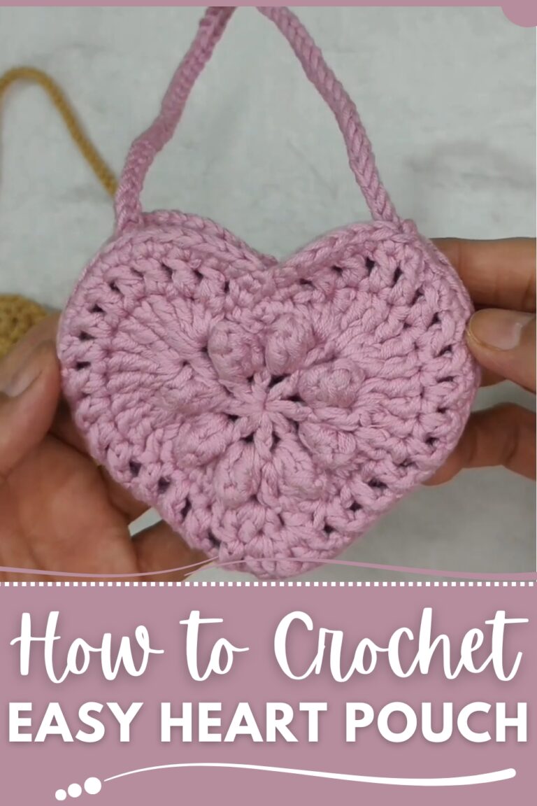 Cute & Useful Crochet Heart Pouch Pattern to Store Small Essentials