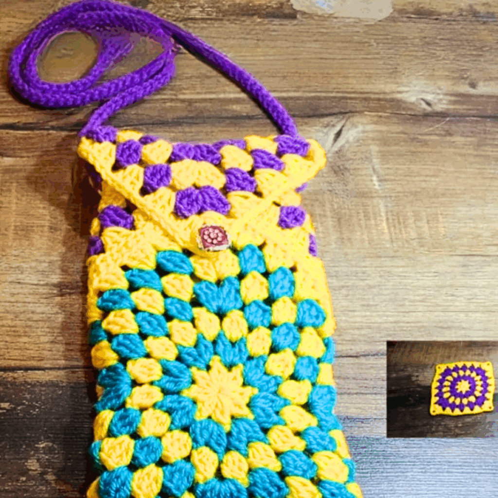 Sleek Crochet Granny Square Mobile Cover That Adds Style