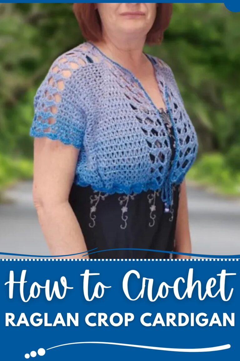 Pretty Crochet Raglan Crop Cardigan for Summer