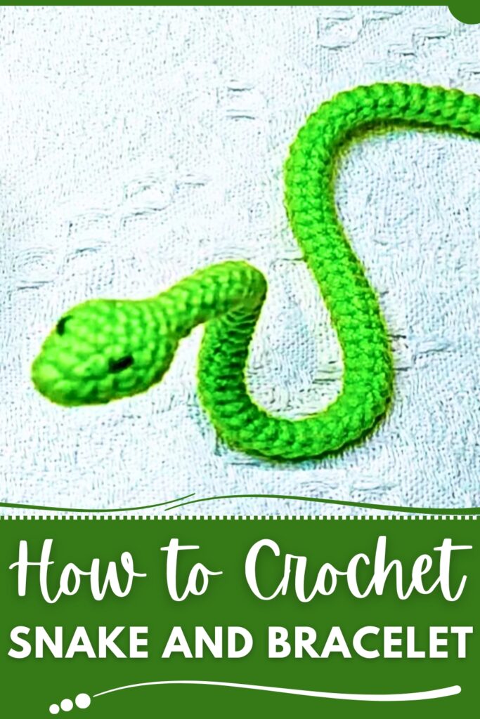 Cute Crochet Snake Bracelet Pattern That Mimics A Real Snake