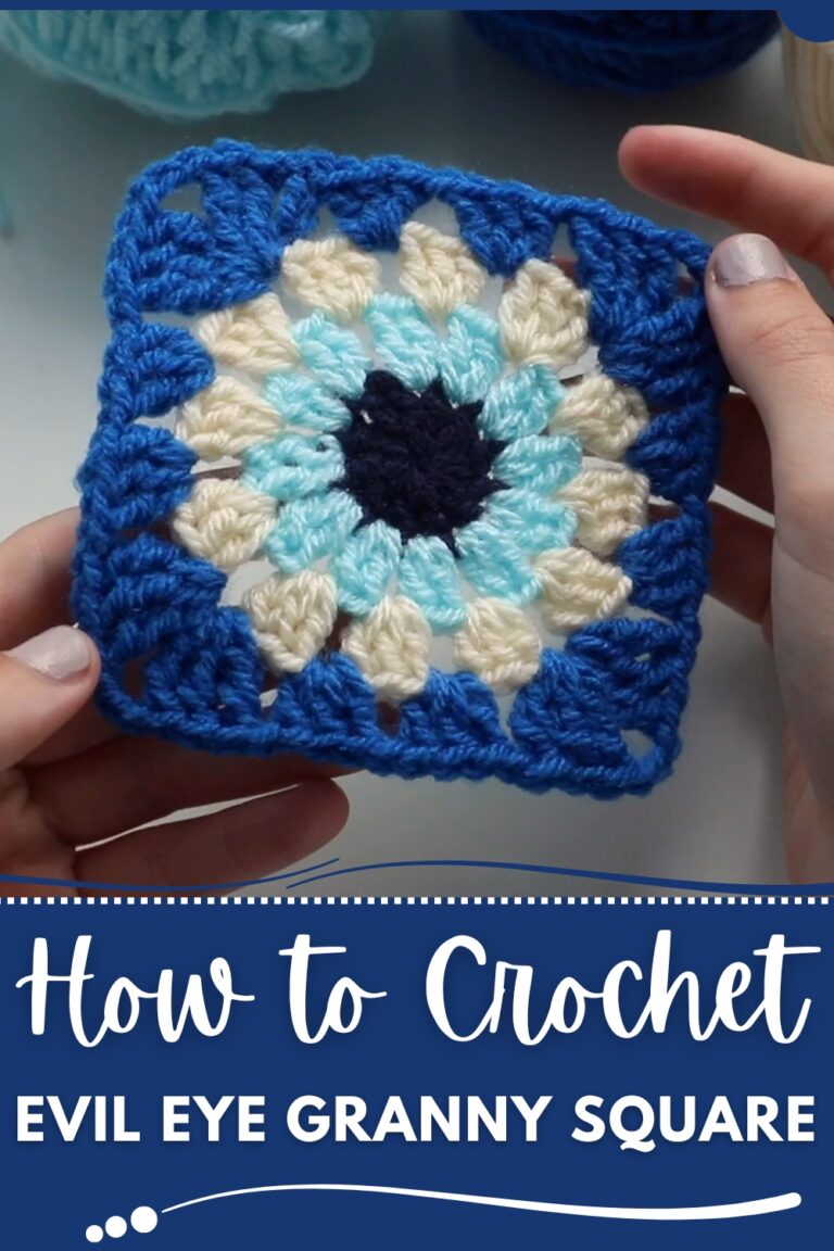Soft Crochet Evil Eye Granny Square that Looks Graceful
