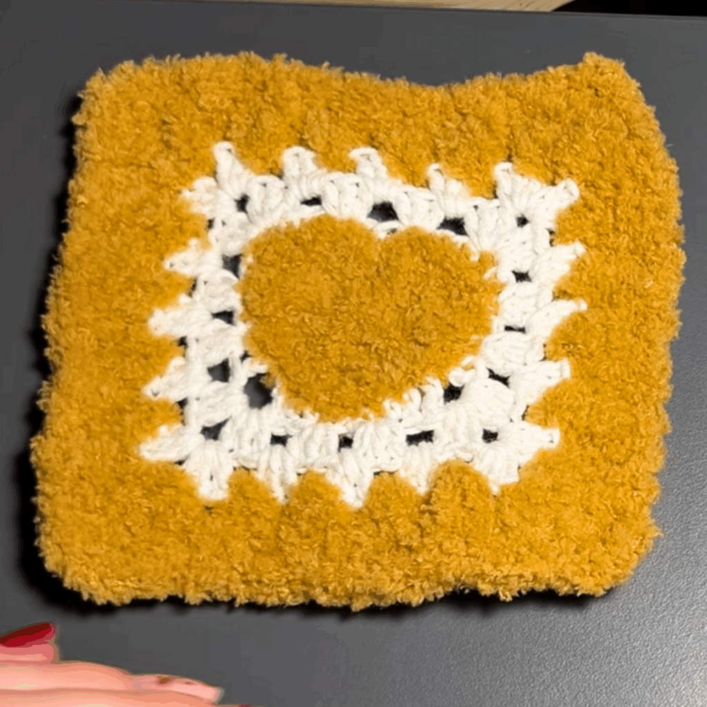 Crochet Granny Square Heart Pattern For Chic Accessories
