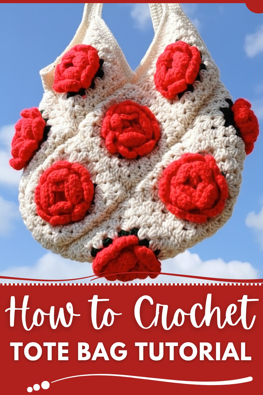 Rose Granny Square Bag Crochet Pattern + Tutorial